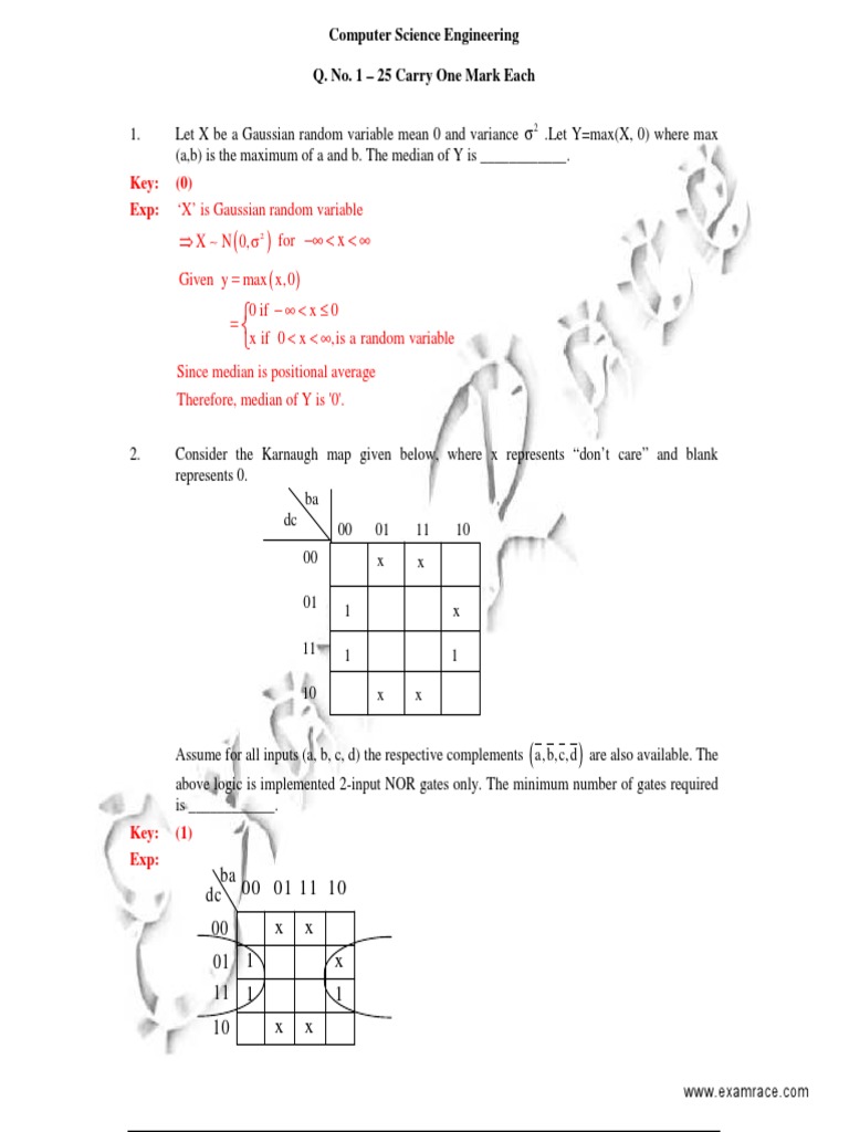 GATE Computer Science Paper 2017 | PDF | Transmission Control Protocol ...