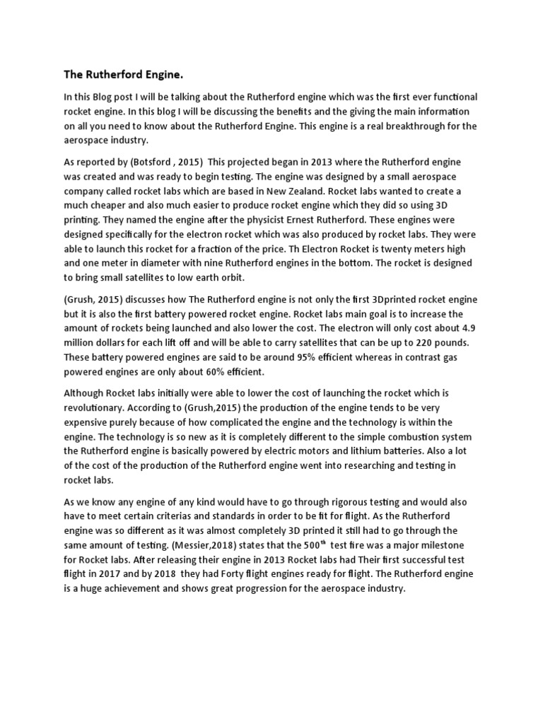 Overview of the Rutherford Engine | PDF | Rocket | Engines