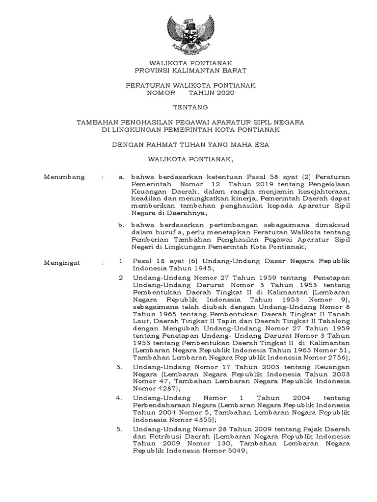 Draft PERWA TPP Kota Pontianak 2021-Hasil Pembahasan 3.1 | PDF