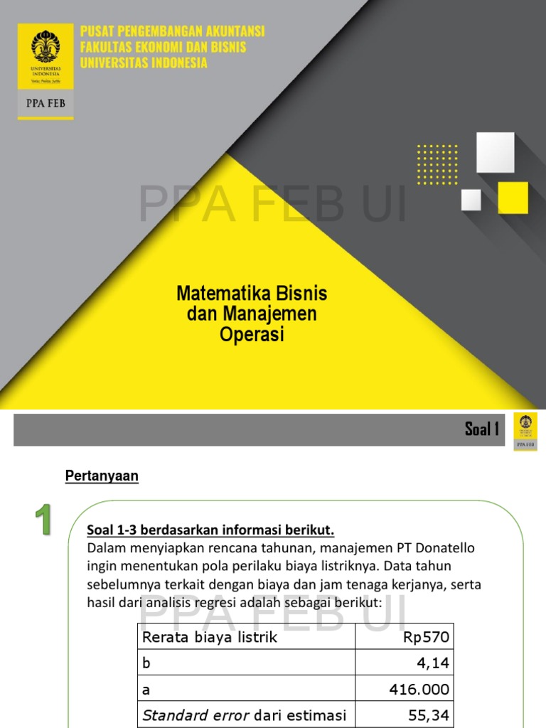 Ppa Feb Ui: Matematika Bisnis Dan Manajemen Operasi | PDF