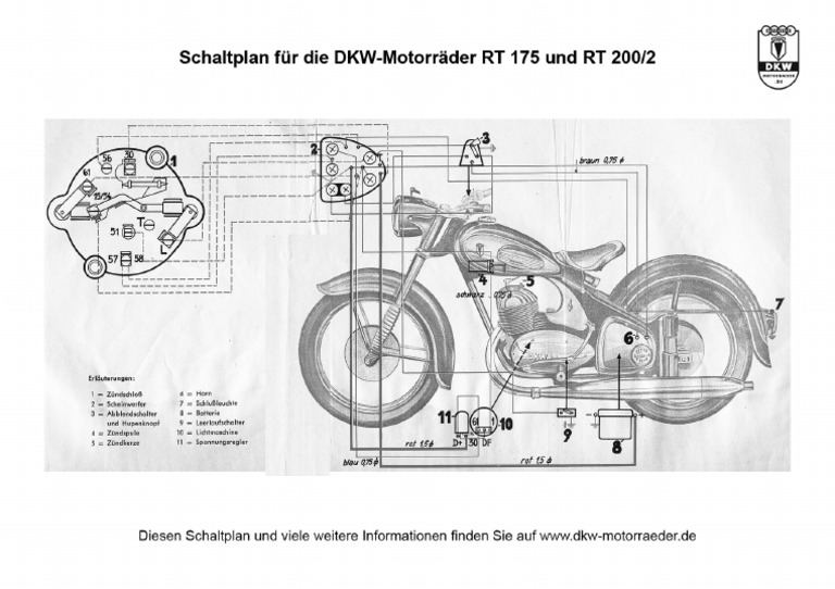 Schaltplan DKW RT 175 Und RT 200-2 | PDF