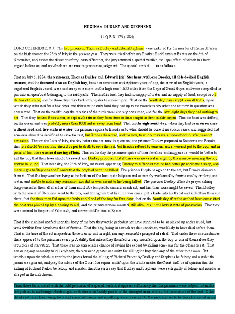 REGINA V | PDF | Murder | Common Law