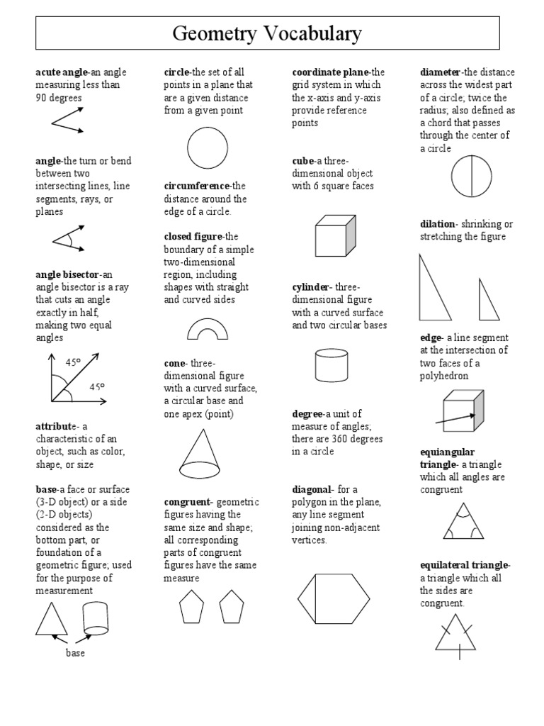 Geometry Terms | PDF | Rectangle | Triangle