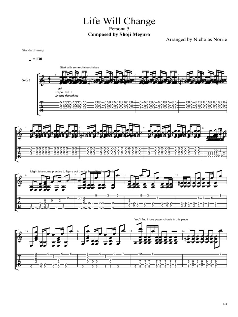 Life Will Change | PDF | Guitar Family Instruments | Musical Techniques