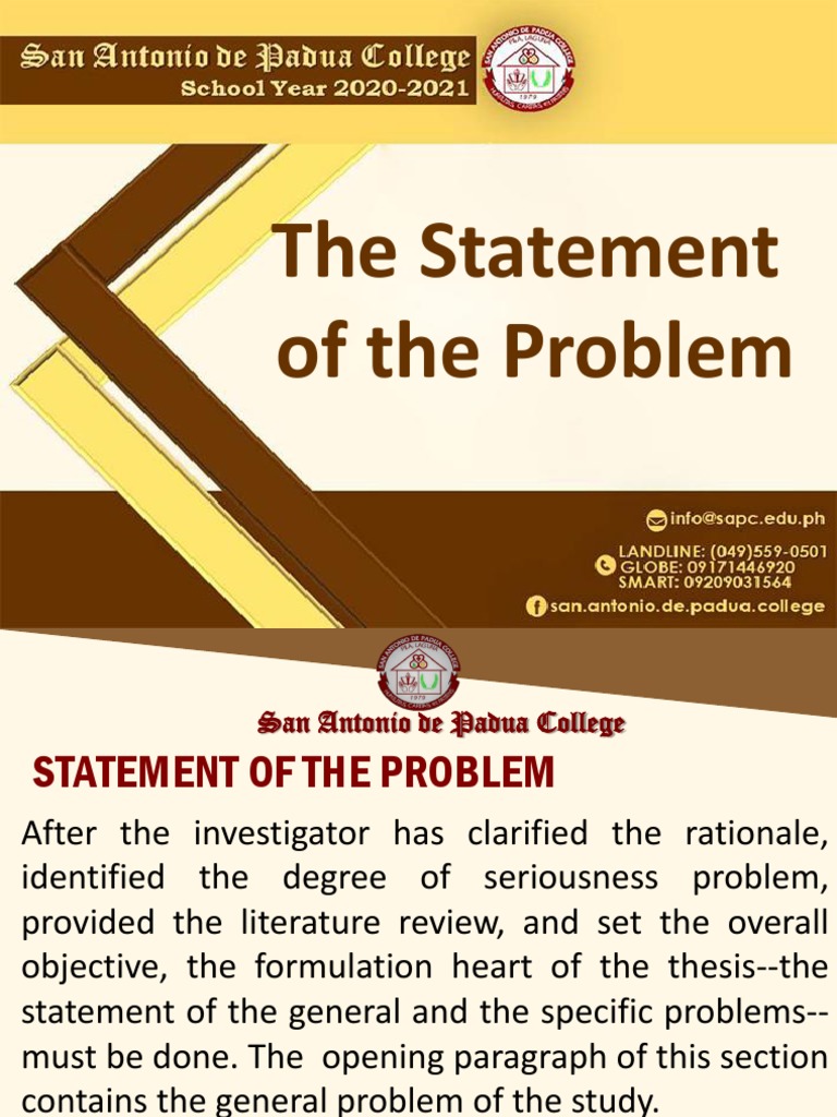 The Statement of The Problem | PDF | Qualitative Research | Question