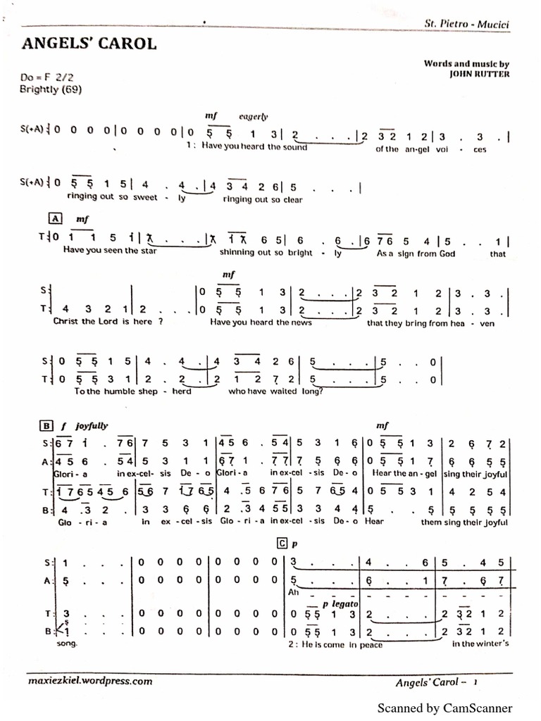 Angel's Carol (John Rutter) | PDF