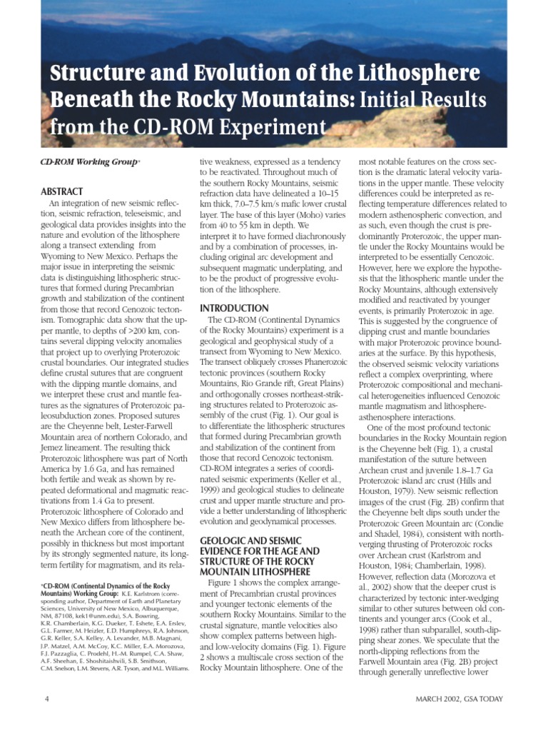 Structure and Evolution of The Lithosphere | PDF | Structure Of The ...