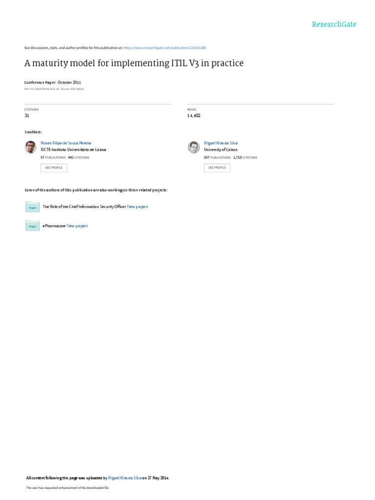 A Maturity Model For Implementing ITIL V3 in Practice | PDF | It ...