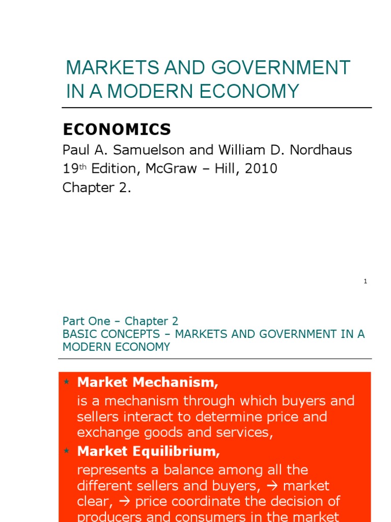 Chapter 2 - Markets and Government in A Modern Economy | PDF | Market ...