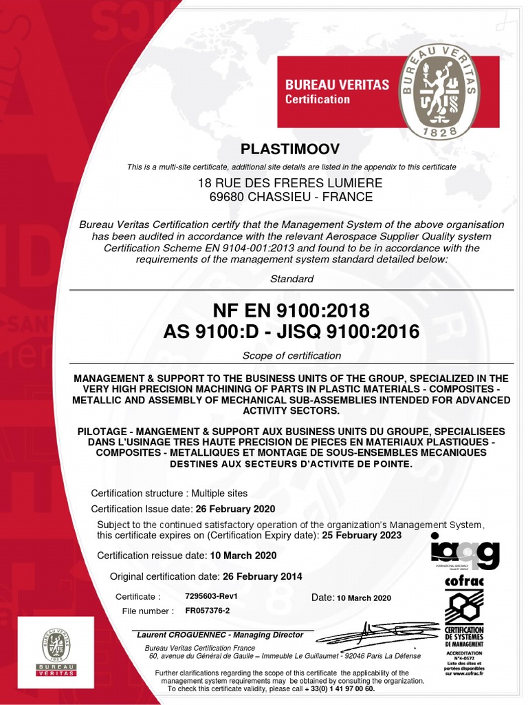 NF EN 9100:2018 AS 9100:D - JISQ 9100:2016: Plastimoov | PDF | Business