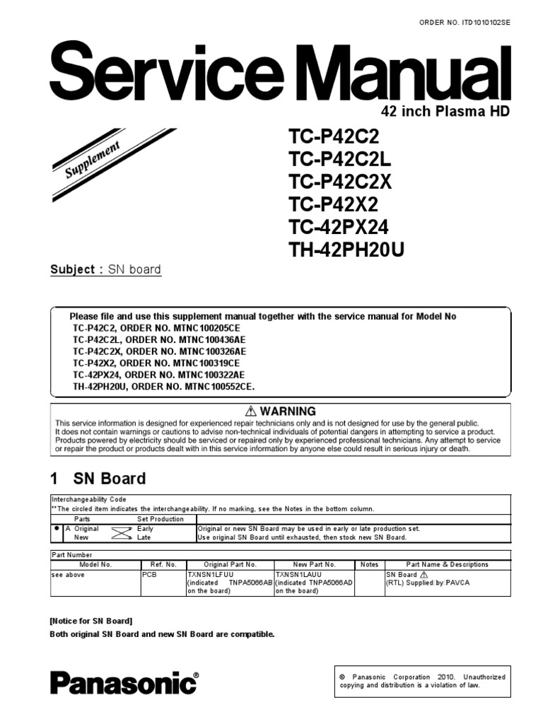 Tc-p42c2 Supplement Itd1010102se | PDF | Electrical Engineering ...