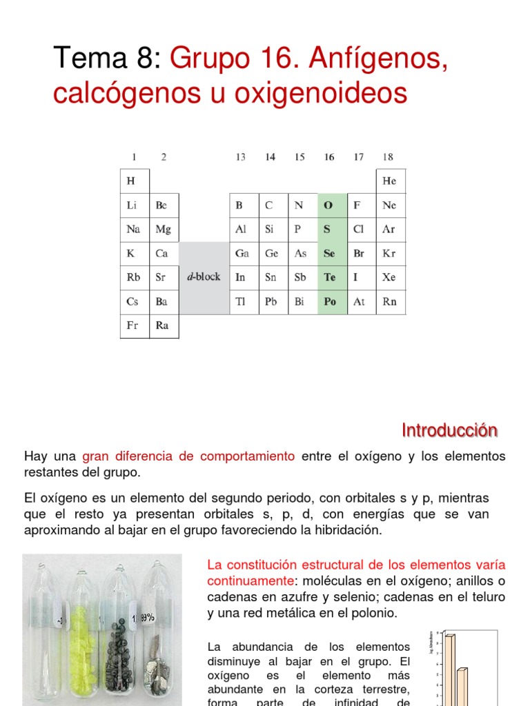 Tema 8 - Anfígenos | PDF | Ácido sulfúrico | Peróxido de hidrógeno
