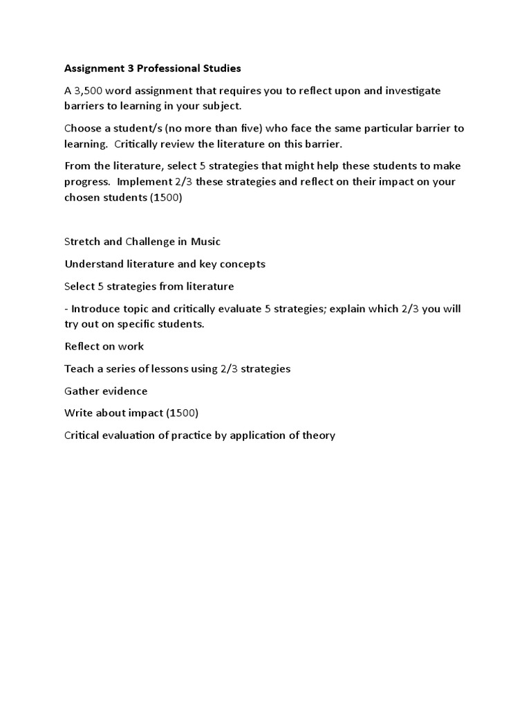 PGCE Assignment 3 | PDF