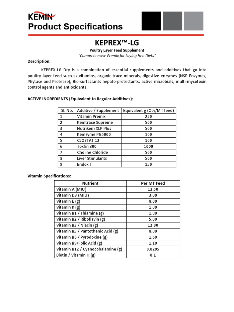 KEPREX-LG Product Details | PDF | Vitamin | Dietary Supplements