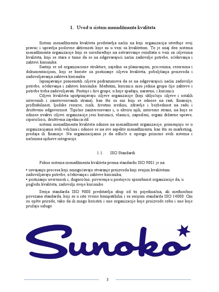 Menadzment Kvaliteta | PDF