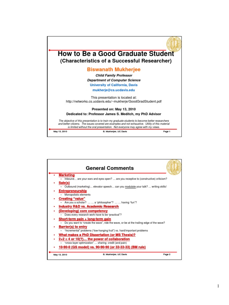 Graduate Student Success Guide | PDF