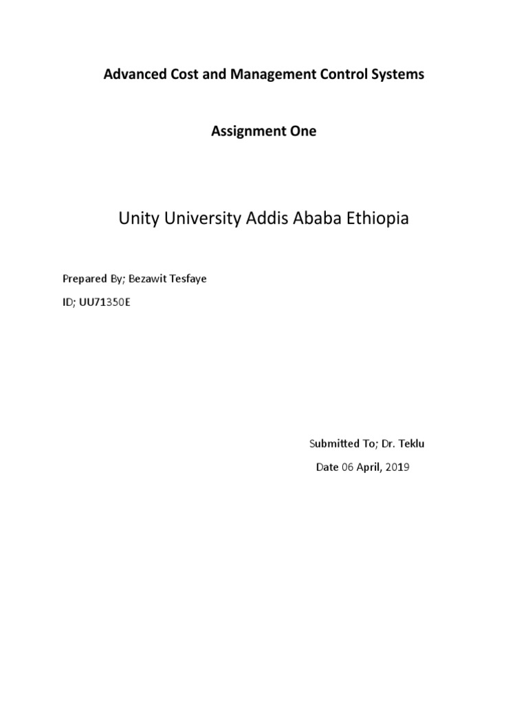 Advanced Cost and Management Control Systems | PDF