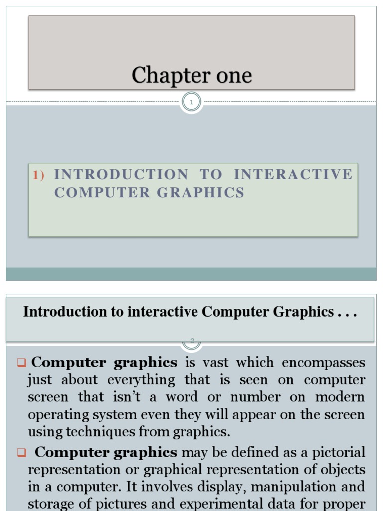 Chapter One | PDF | 3 D Computer Graphics | Computer Graphics