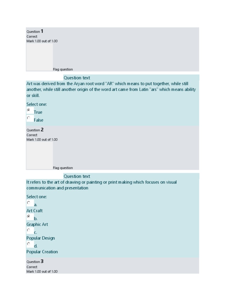 Art Appreciation Final Quiz 1 | PDF | Paintings | Aesthetics
