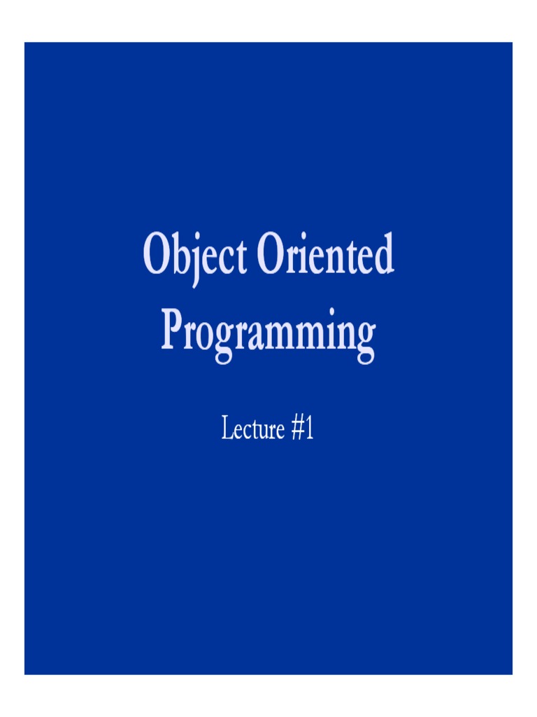 Object Oriented Object Oriented P I P I Programming Programming Pdf Object Oriented