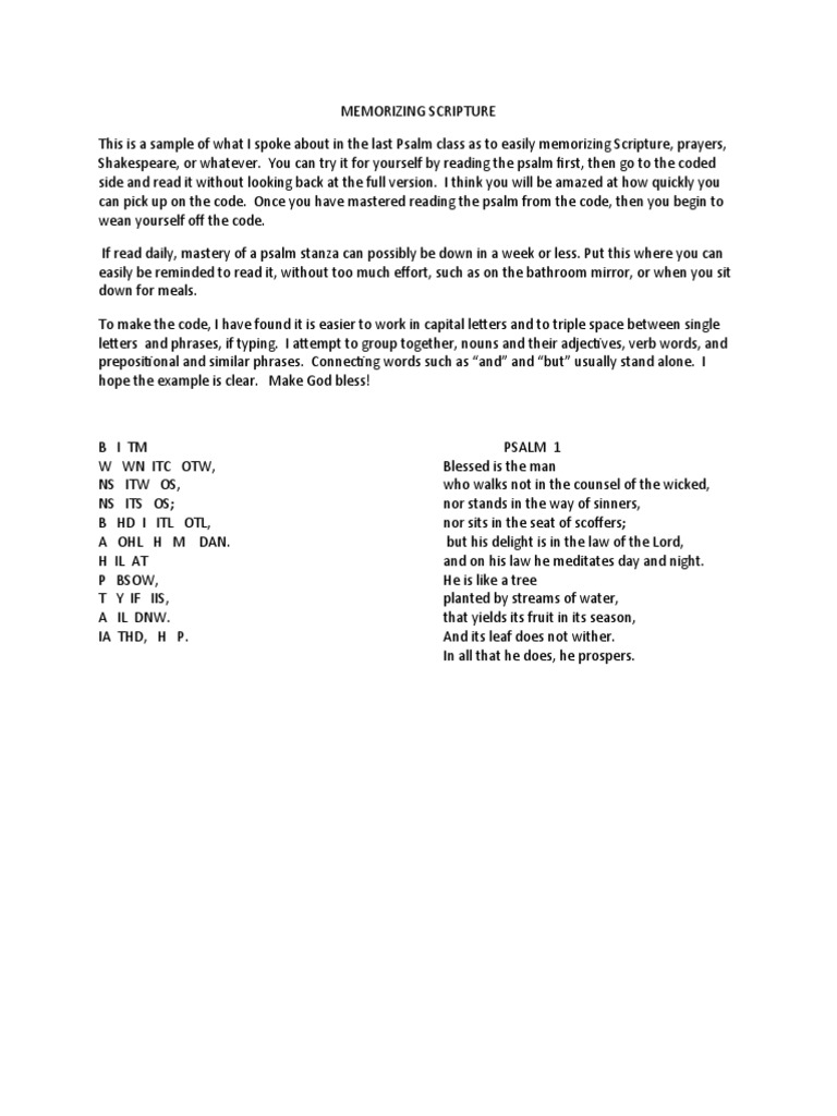 Memorizing Scripture | PDF | Language Arts & Discipline | Foreign ...