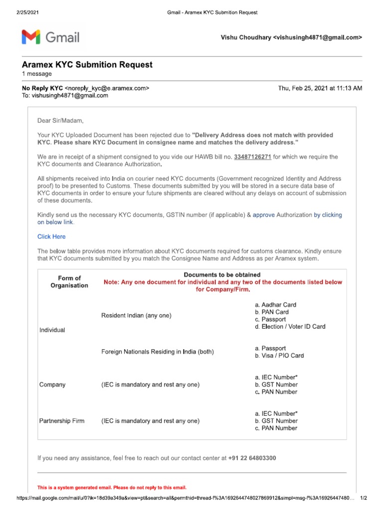 KYC Rejection | PDF