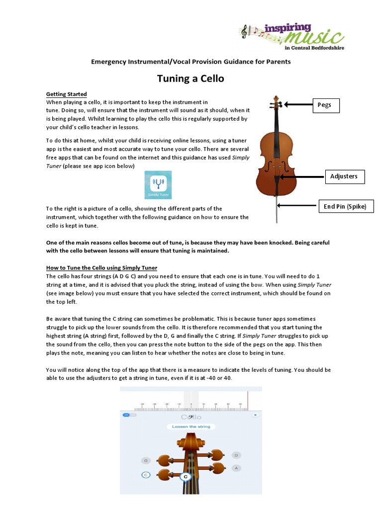 Tuning A Cello For Beginners Inspiring Music | PDF | Cello | String ...