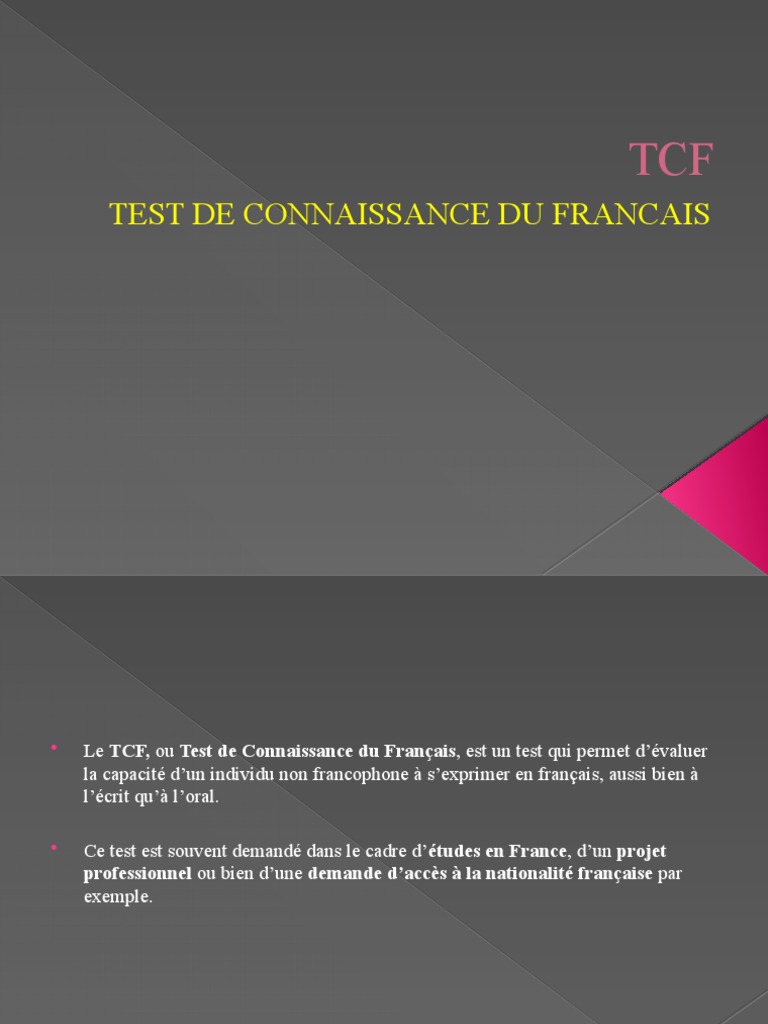 Test de Connaissance Du Francais | PDF | Discours (linguistique) | Lexique
