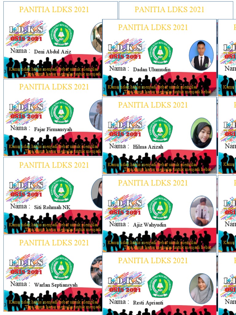 Kartu Panitia LDKS | PDF