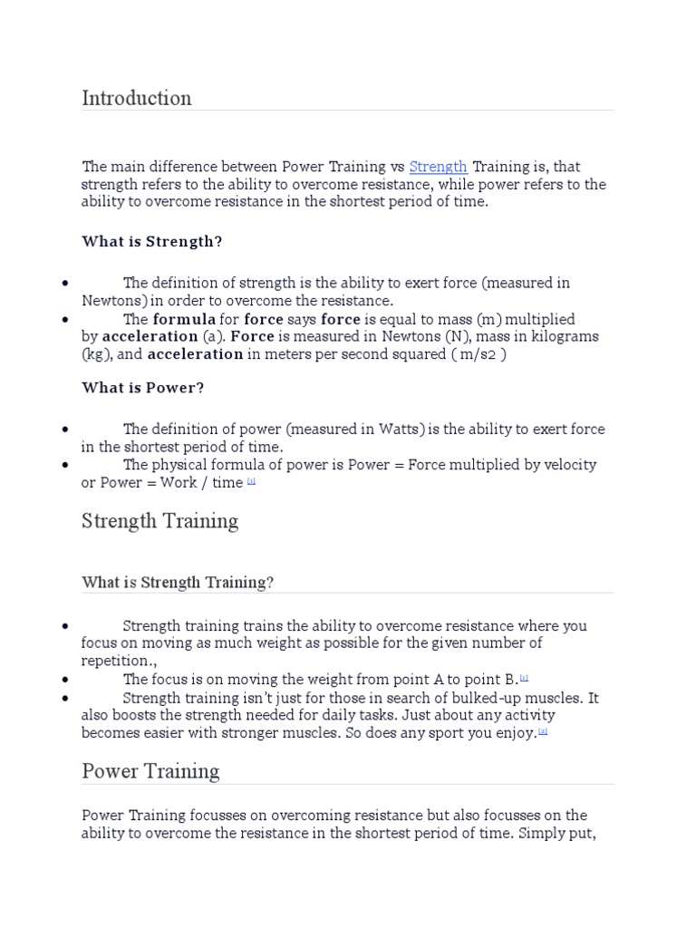 What Is Strength Training? | PDF | Strength Training | Anatomical Terms ...