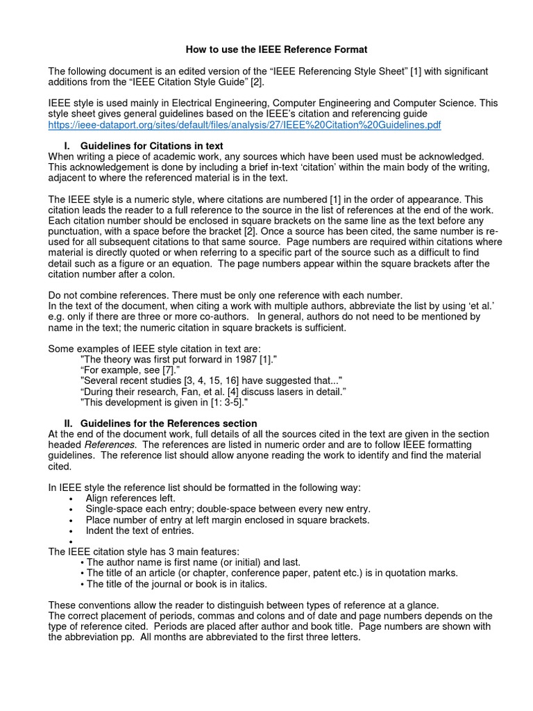 How To Use The IEEE Reference Format | PDF | Citation | Information Science