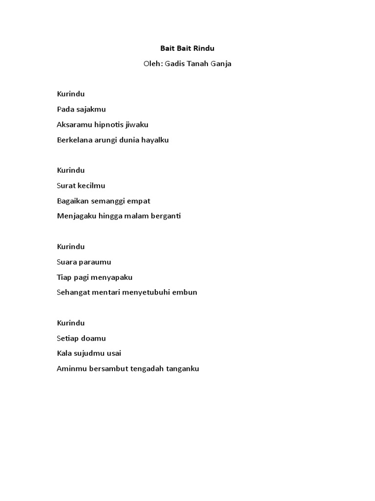 Bait Bait Rindu | PDF