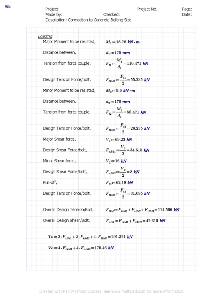 Detail A Bolt Calculations - Revised Load - 2bolt | PDF | Screw ...
