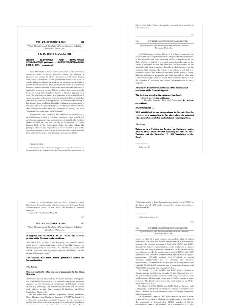 Hyatt Elevators Vs Goldstar Elevators Phils | PDF | Complaint ...