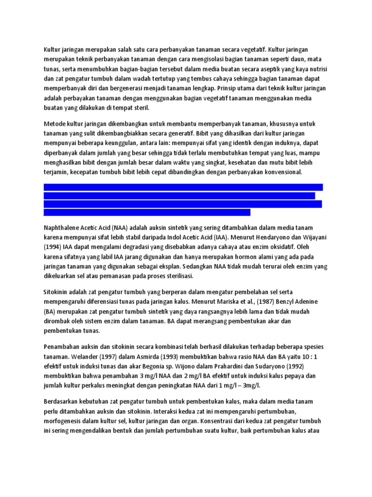 PERKEMBANGAN KALUS DAN PLANLET PADA KULTUR JARINGAN TANAMAN ANDALIMAN | PDF