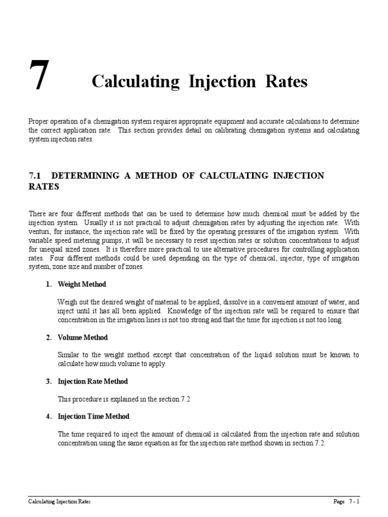 Chemical Injection Calc | PDF | Fertilizer | Irrigation
