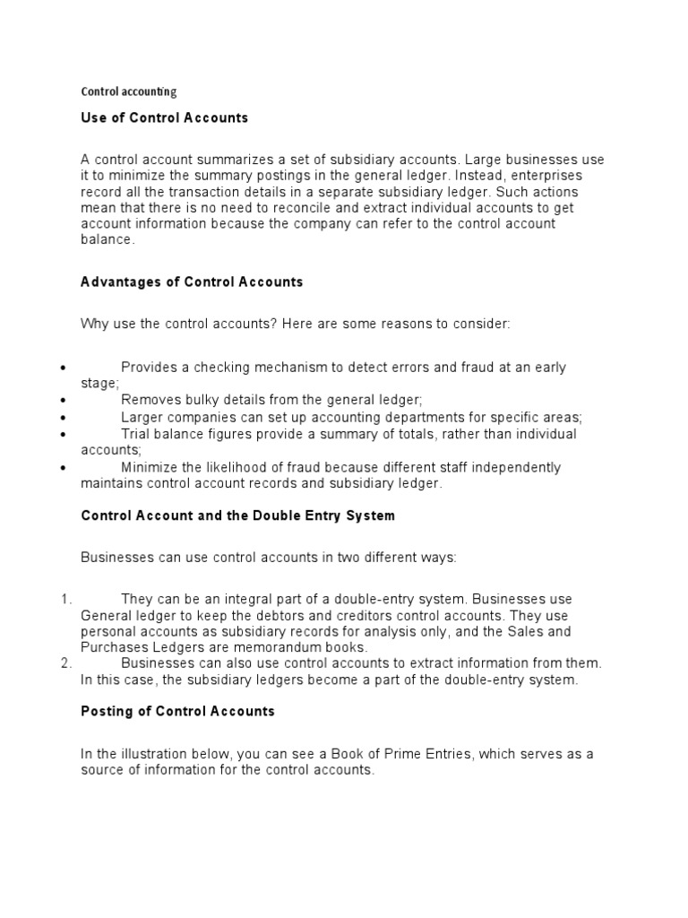Control Accounting | PDF | Cheque | Debits And Credits