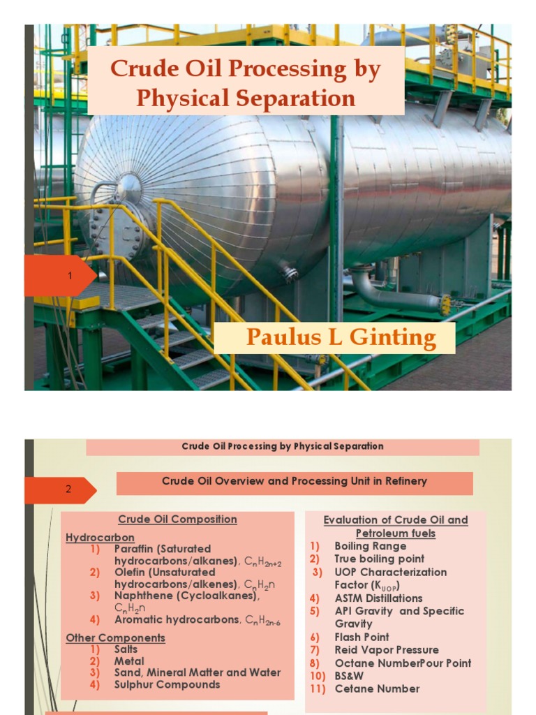 Crude Oil Processing by Physical Separation: Paulus L Ginting | PDF ...