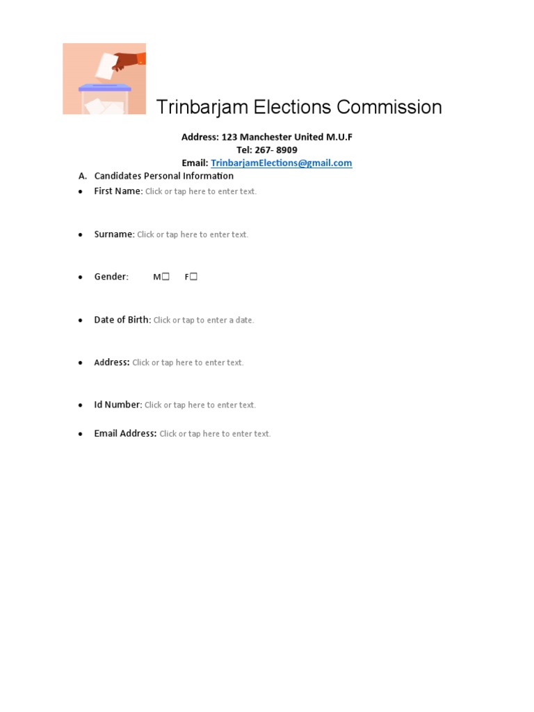 Candidates Personal Information - Word Form1 | PDF