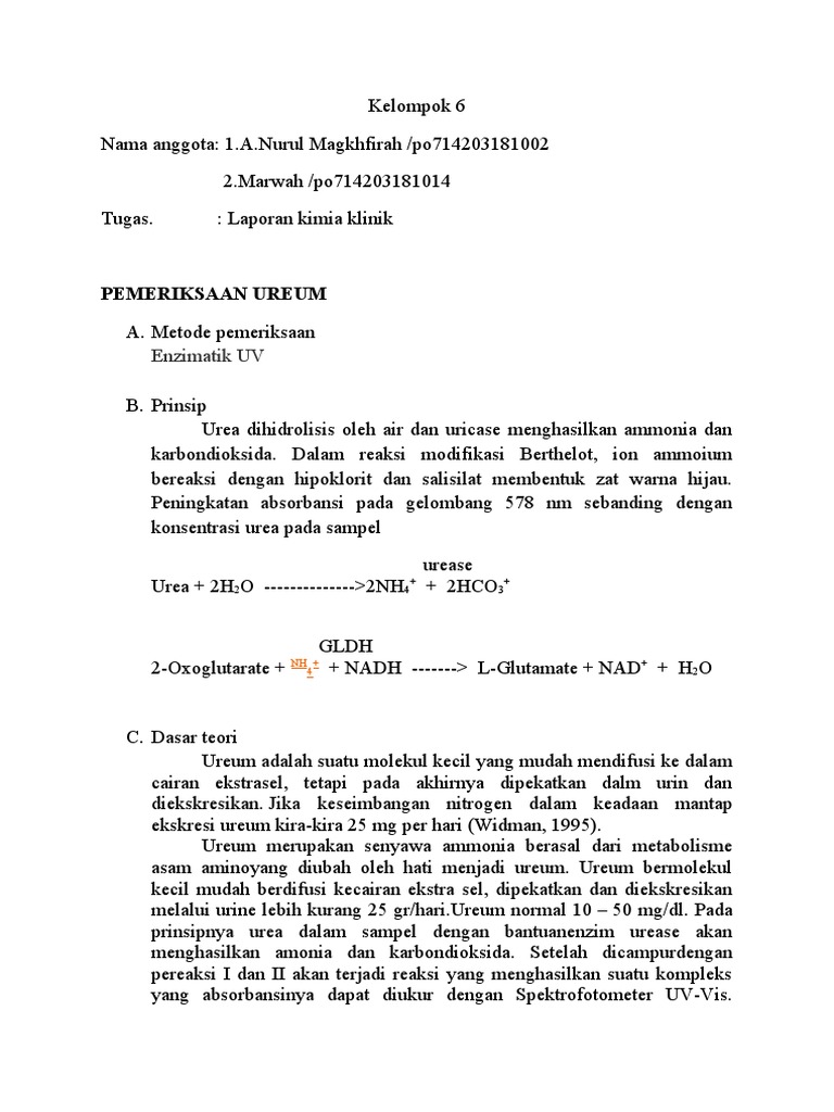 Pemeriksaan Ureum | PDF