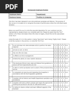 Restaurant Employee Evaluation Form | PDF | Performance Appraisal ...