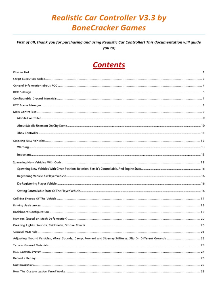 Realistic Car Controller Guide V3.3 | PDF | Vehicles | Computing And ...