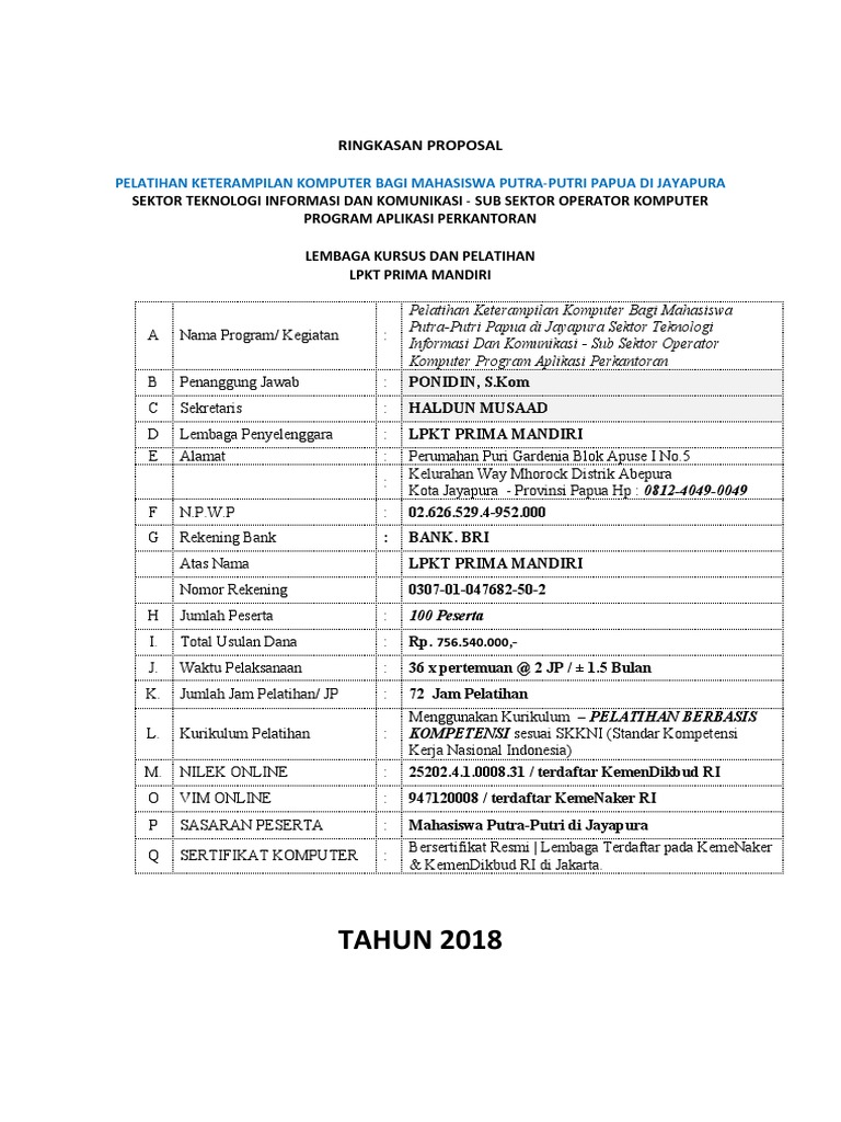 04 - Ringkasan Proposal | PDF