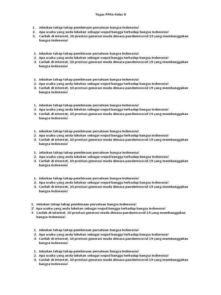 Tugas PPKN Kelas 8 | PDF