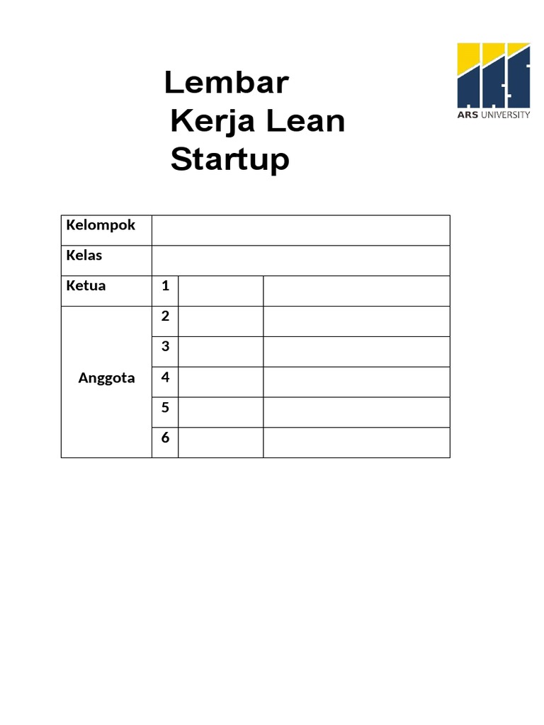 Lembar Kerja Lean Startup REVISI | PDF