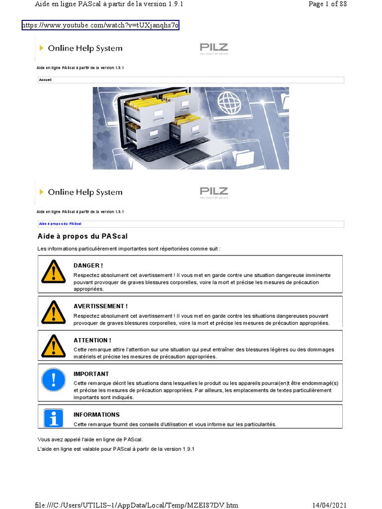 Aide Logiciel PAScal Pilz | PDF | Sécurité | Risque