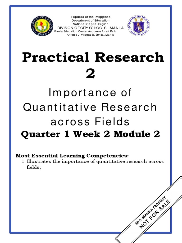Practical Research 2: Importance of Quantitative Research Across Fields ...