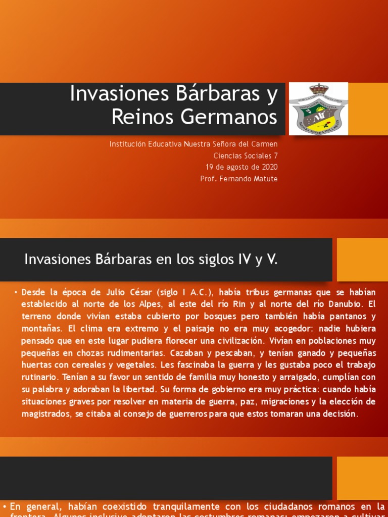 Invasiones Bárbaras y Reinos Germanos | PDF | Pueblos germánicos | Bárbaro