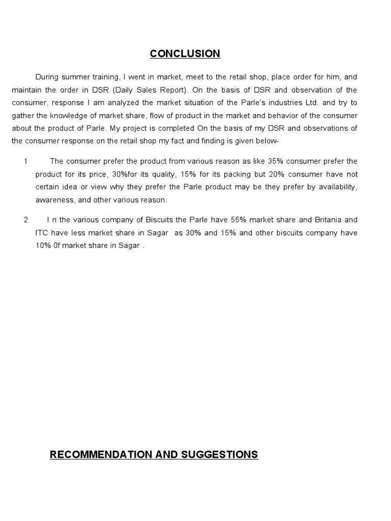 Conclusion | PDF | Retail | Market (Economics)