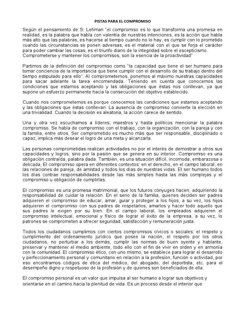 Compromiso y Constancia | Descargar gratis PDF | Motivación | Motivacional